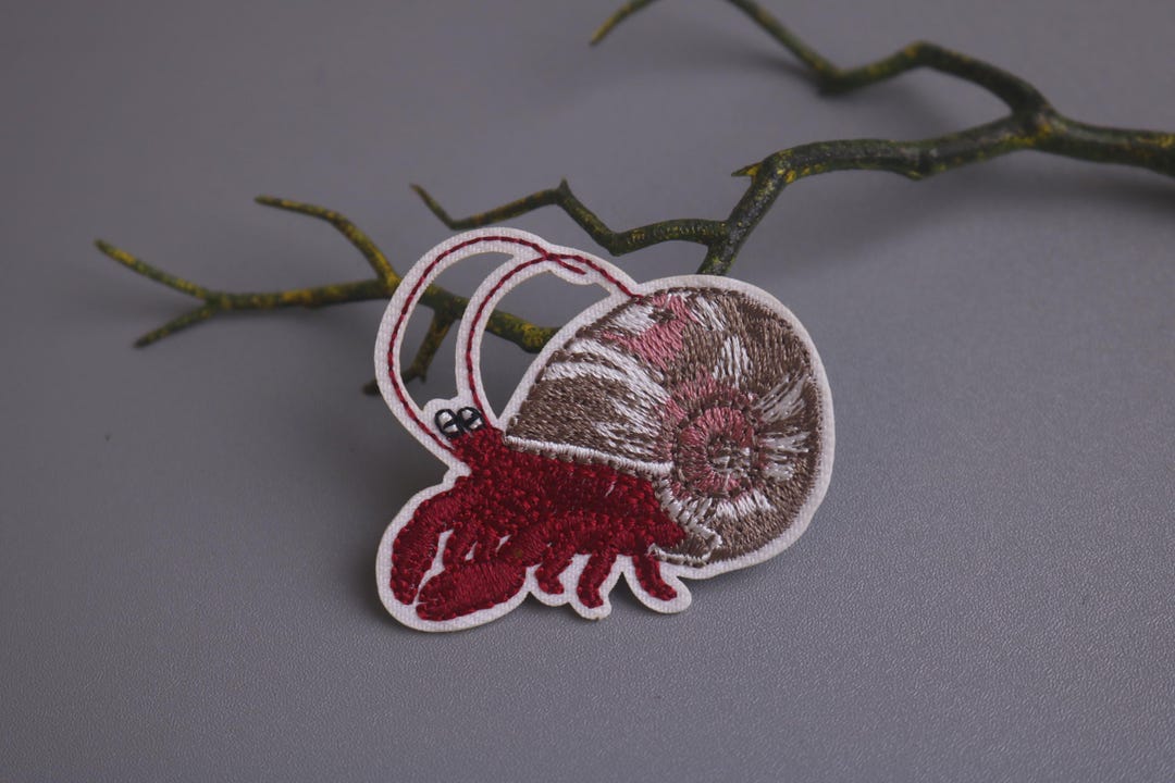 Hermit Crab Patch, Crab Patch, Iron on Patch, Embroidered Patch, Funny ...