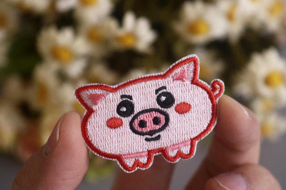 Cute Comic Pig Patch, Piggy Patch, Iron on Patch, Embroidered Patch ...