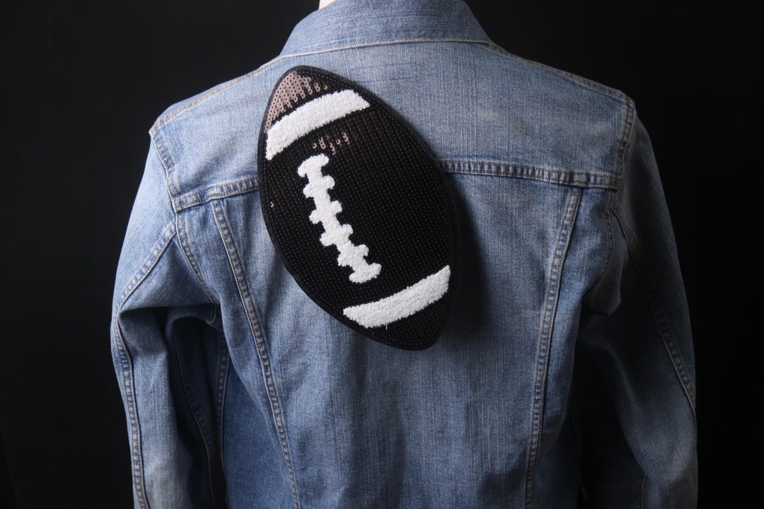 Large Sequined Chenille Rugby Patch, Football Patch, Iron on Patch ...