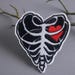 Red Heart Patch, Skeleton Chest Patch, Punk, Iron on Patch, Embroidered ...