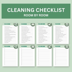 Room Cleaning Checklist | Printable Cleaning Schedule - Etsy