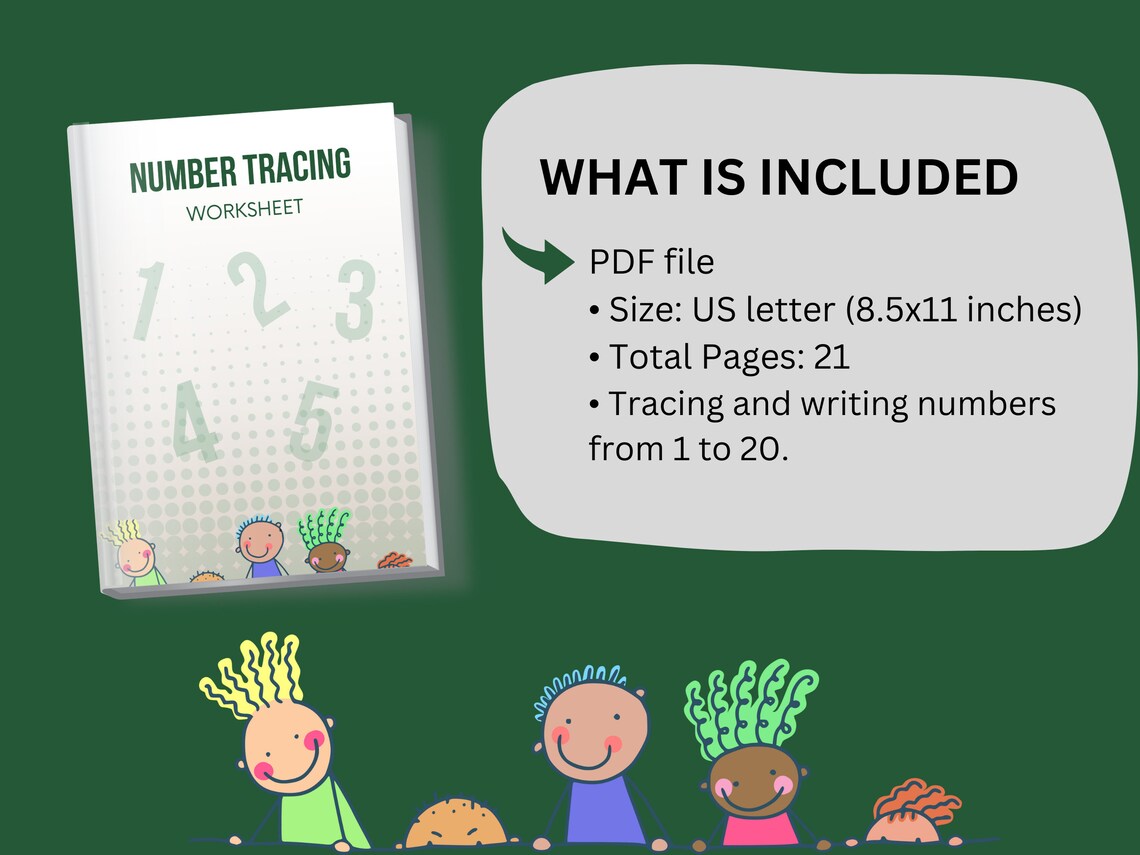 Printable Dotted Numbers | 1-20 Number Tracing Worksheet Tracing ...