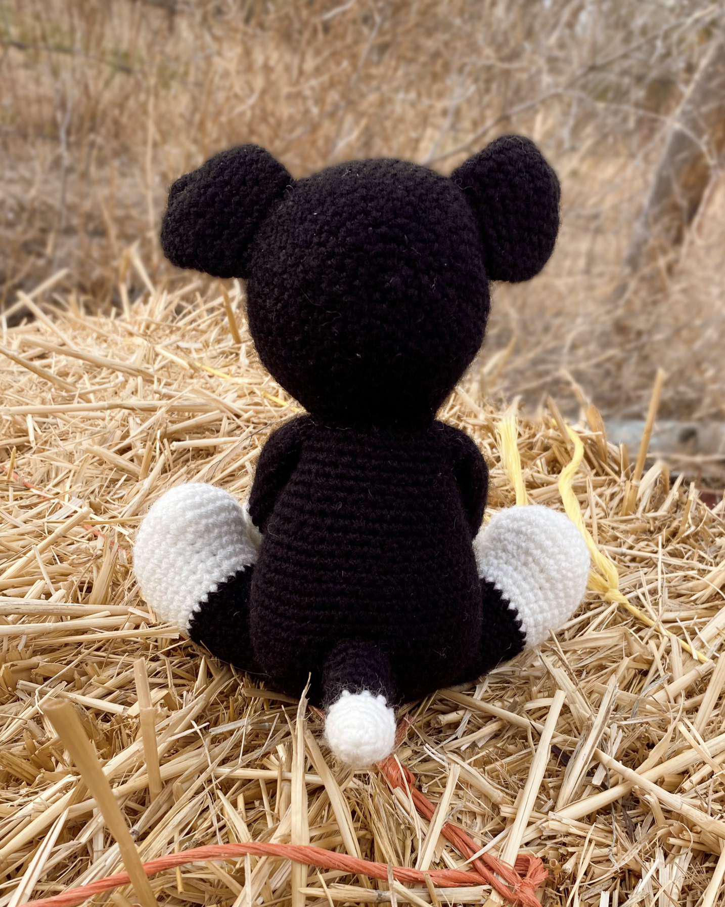 Handmade Crochet Black and White Border Collie Dog - Etsy