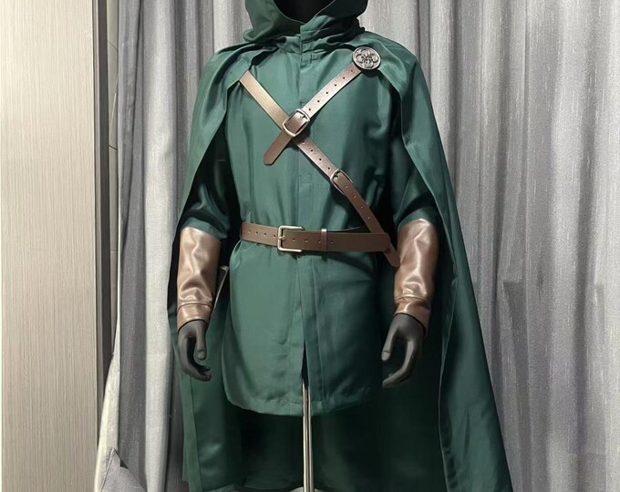 Forest Ranger Explorer Cosplay Costume | Men's Medieval Green Cloak ...