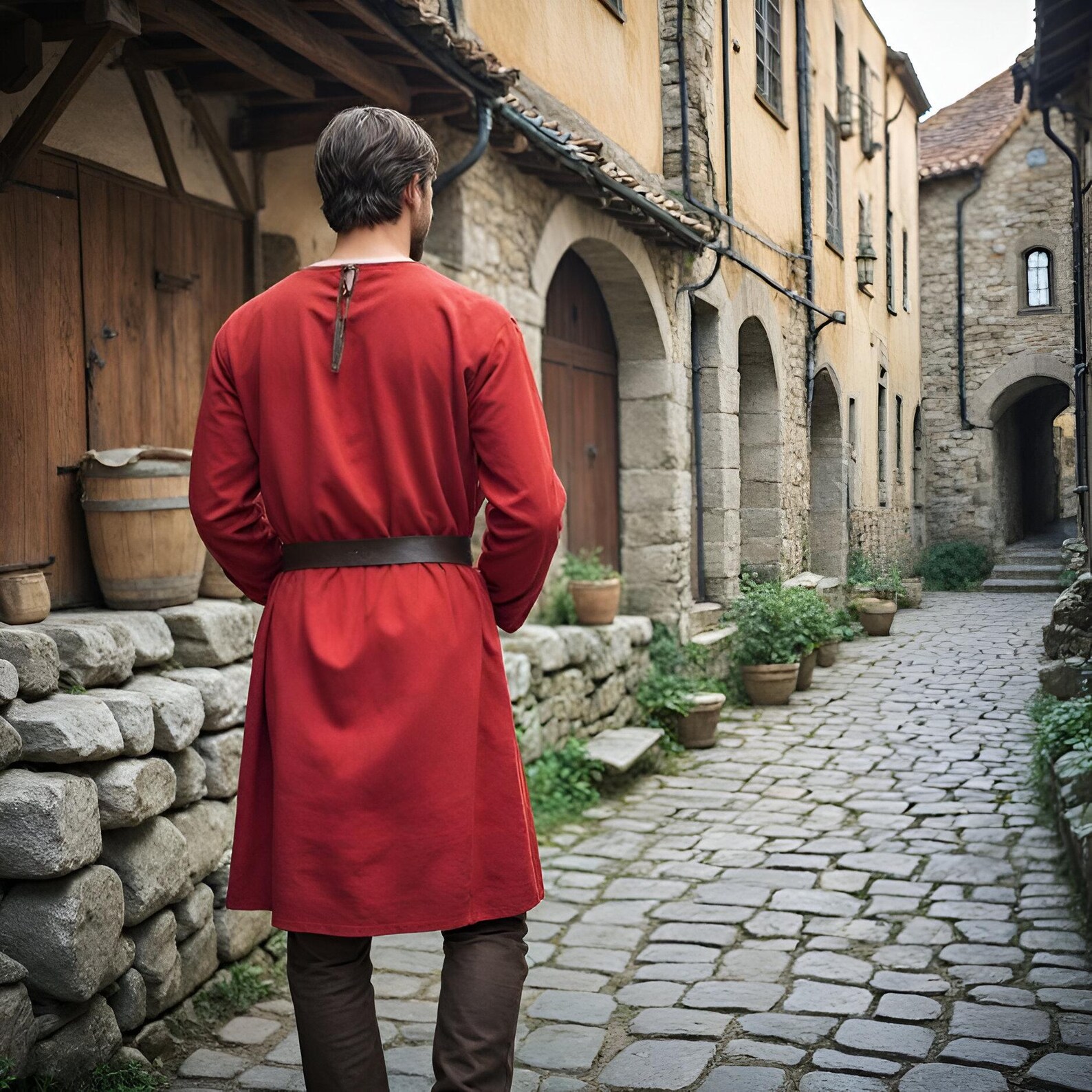 Medieval Red Cosplay Tunic Historic Renaissance Tunic Classic Viking ...