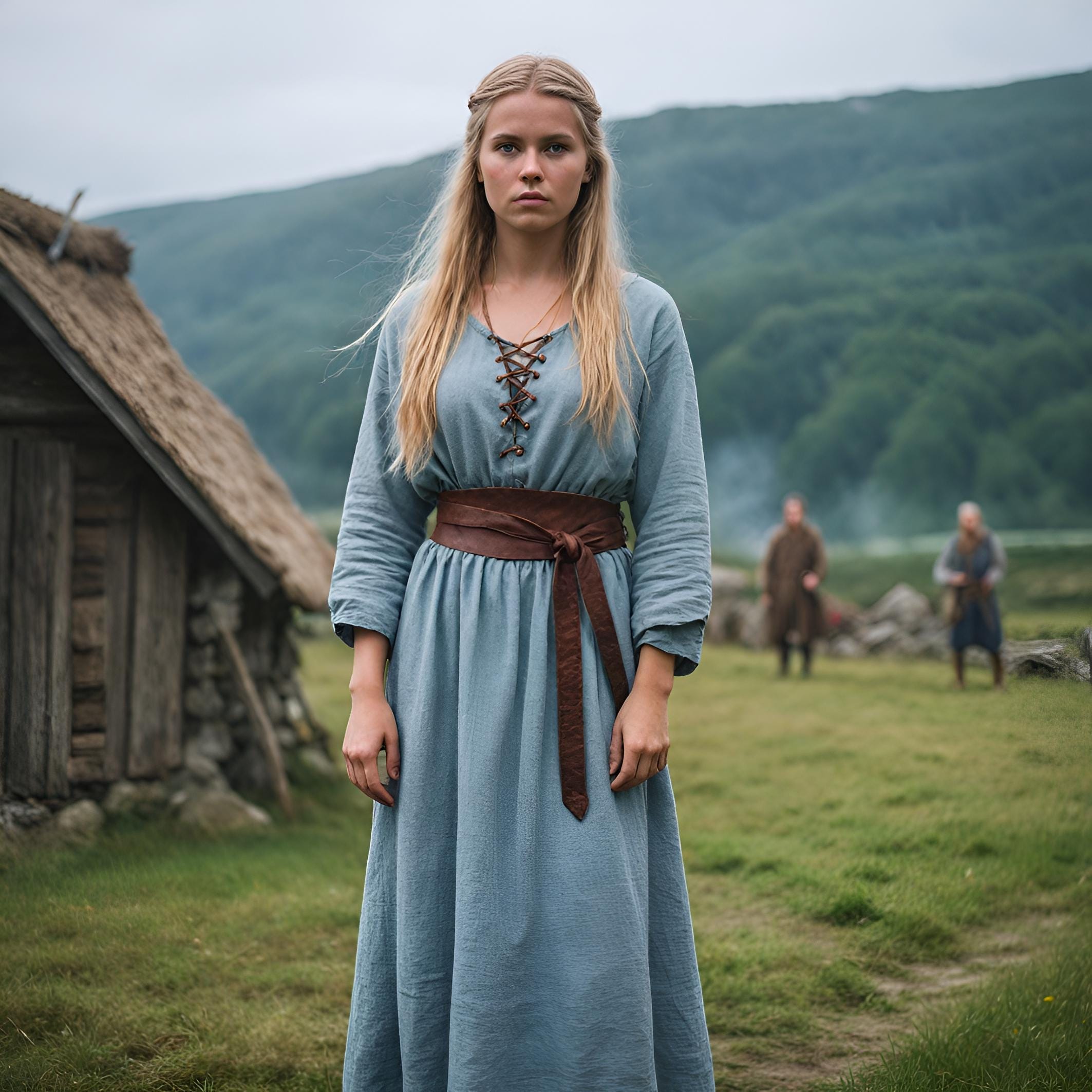 Medieval Stunning Blue Dress | Cinched Waist Vintage Gown | Historical ...