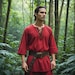 Vibrant Red Forest Ranger Tunic | Men's Outdoor Adventure Costume ...