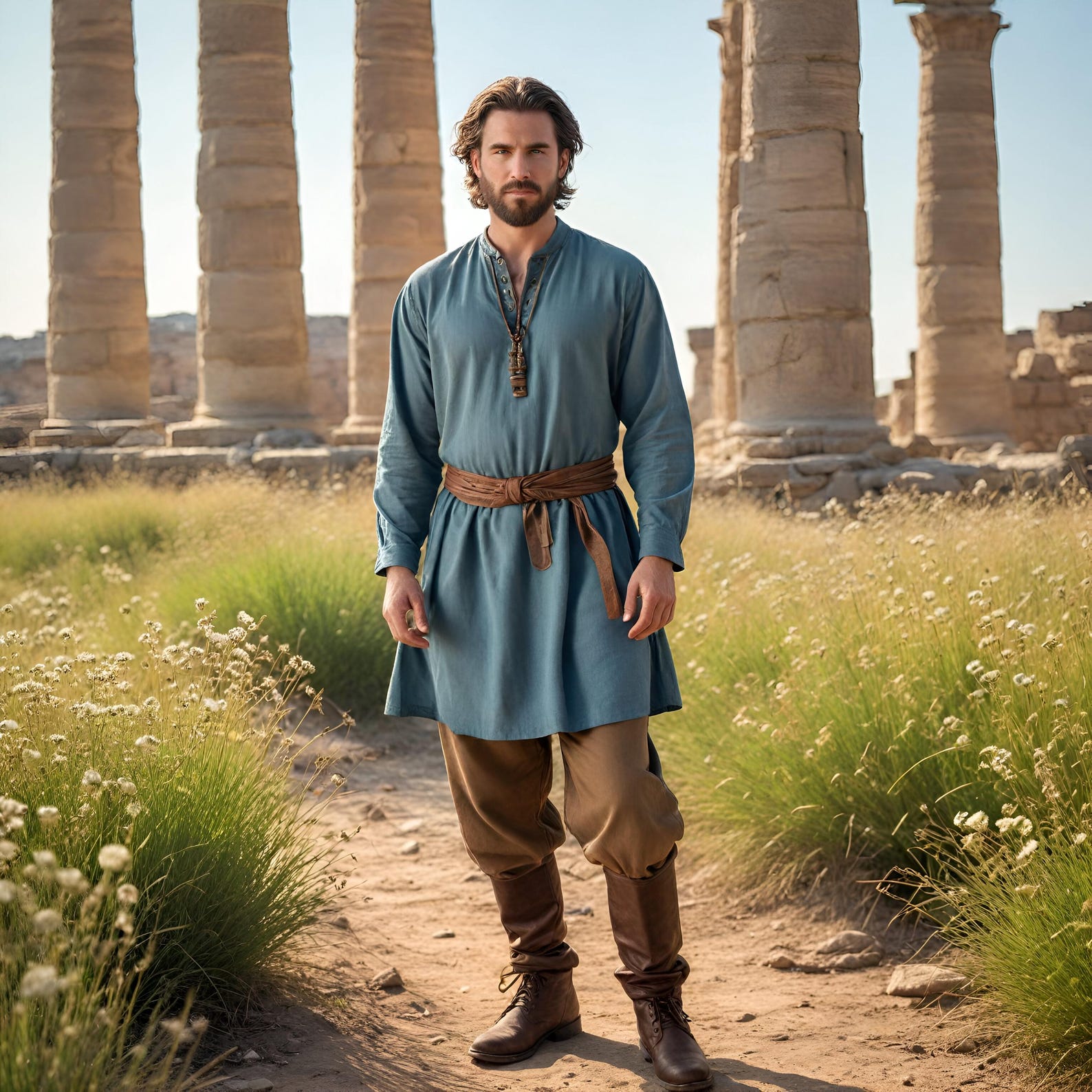 Ancient Explorer Tunic Costume Men's Historical Adventure Outfit ...