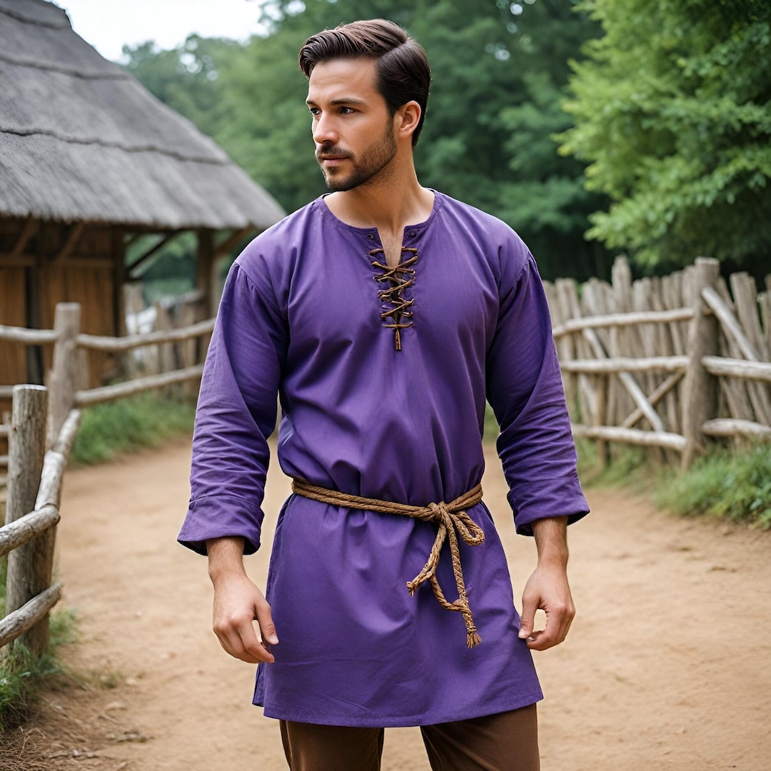 Medieval Purple Renaissance Tunic | Historical Men's Clothing | Laced ...