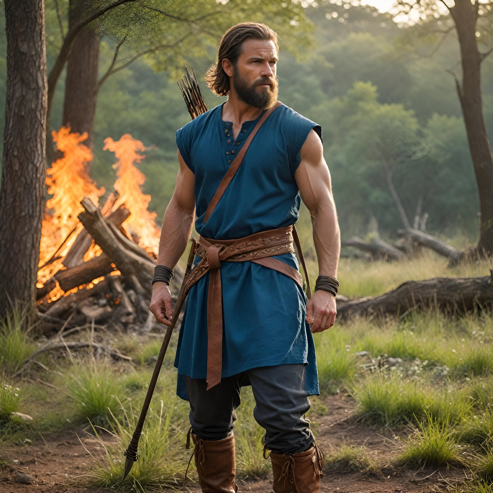 Forest Archer Cosplay Costume | Men's Medieval Hunter Festival Outfit ...