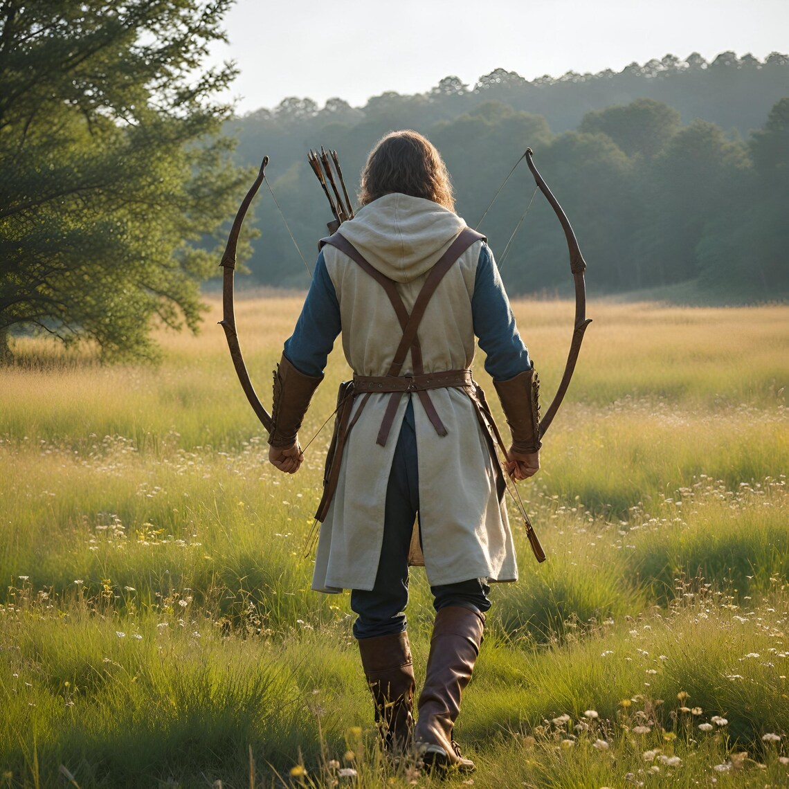 Medieval Exquisite Archer Costume | Men's Historical Bow Hunter Outfit | Renaissance Fair ...
