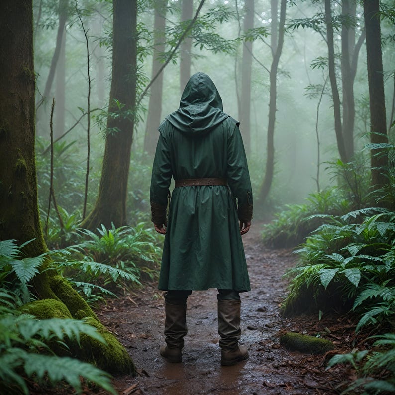 Forest Ranger Explorer Cosplay Costume Men's Medieval Green Cloak ...