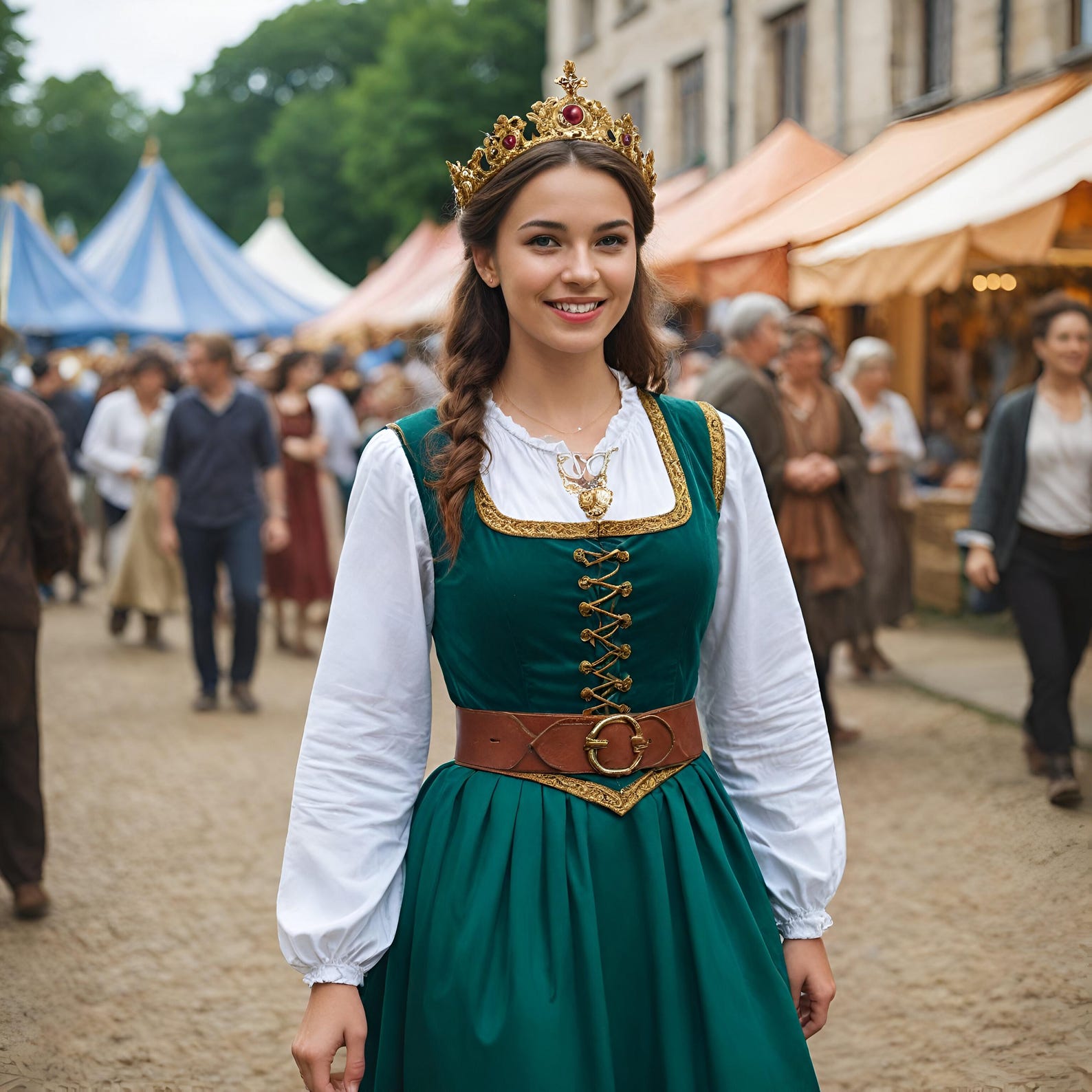 Elegant Renaissance Fair Maiden Dress Women's Medieval Festival Costume ...