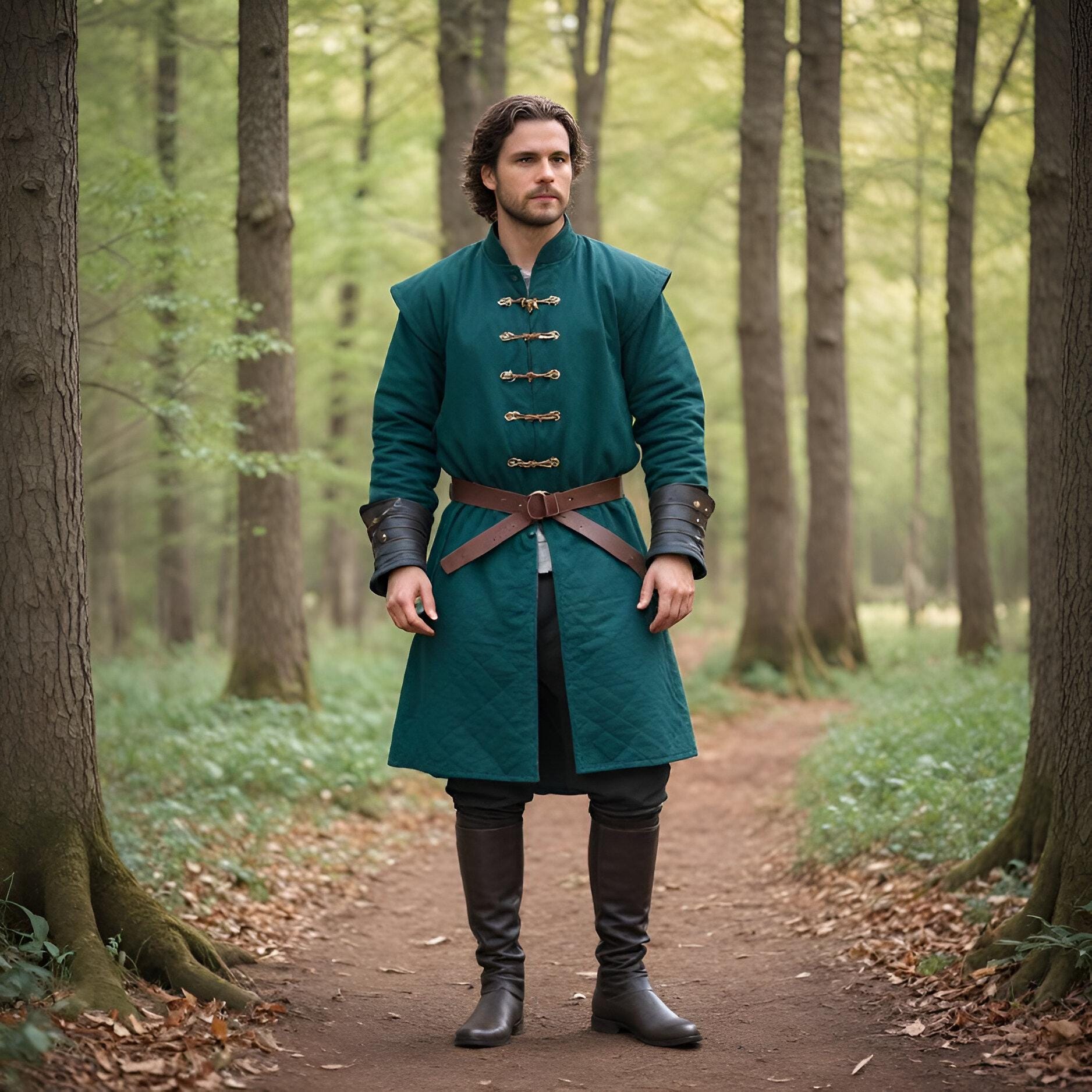 Elegant Emerald Green Tunic | Medieval Renaissance Costume | Men's ...