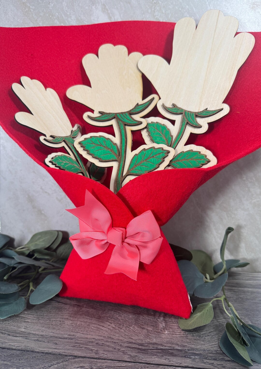 Personalized Wooden Handprint Flower – Custom Mother’s Day Gift – Kid’s ...