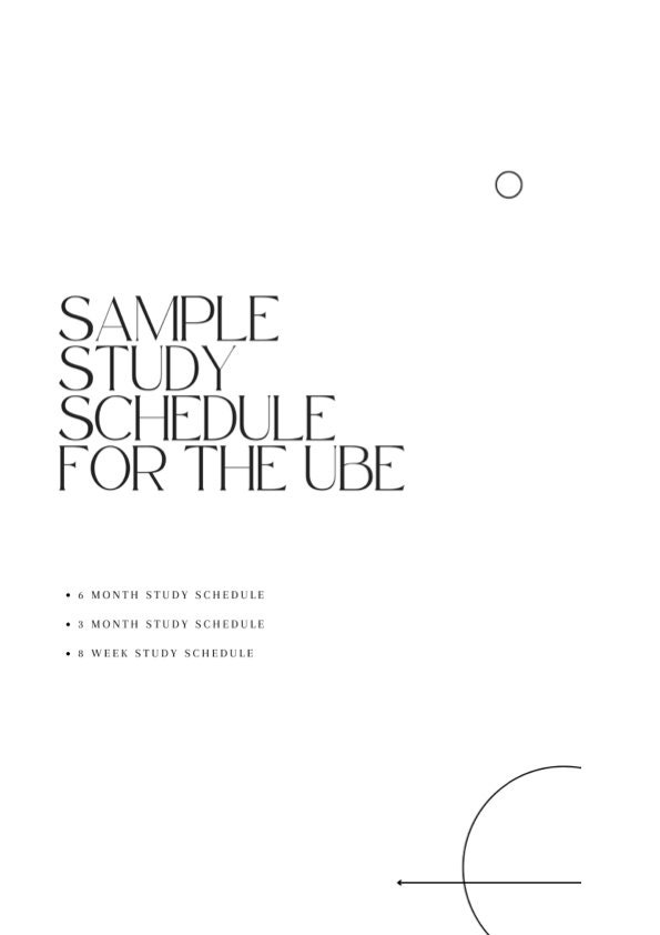 Sample Study Schedule for the Uniform Bar Examination - Etsy