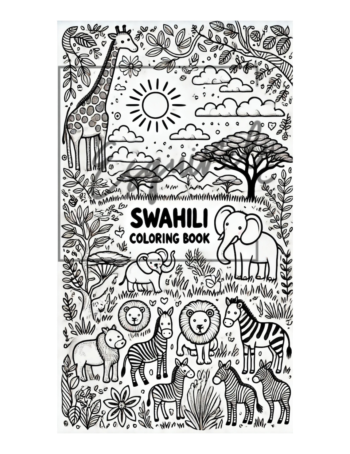 Children's Swahili Coloring Book - Etsy