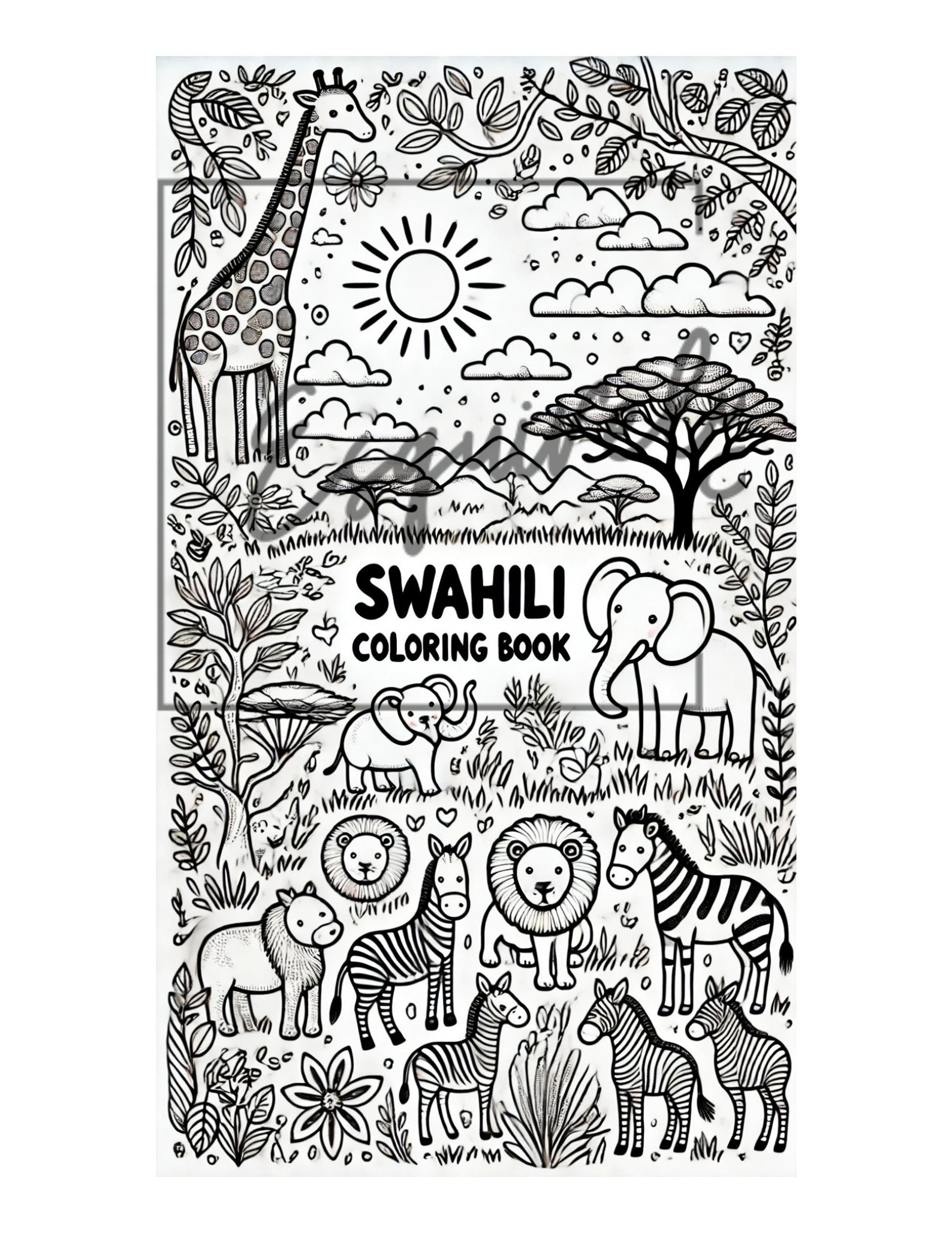 Children's Swahili Coloring Book - Etsy