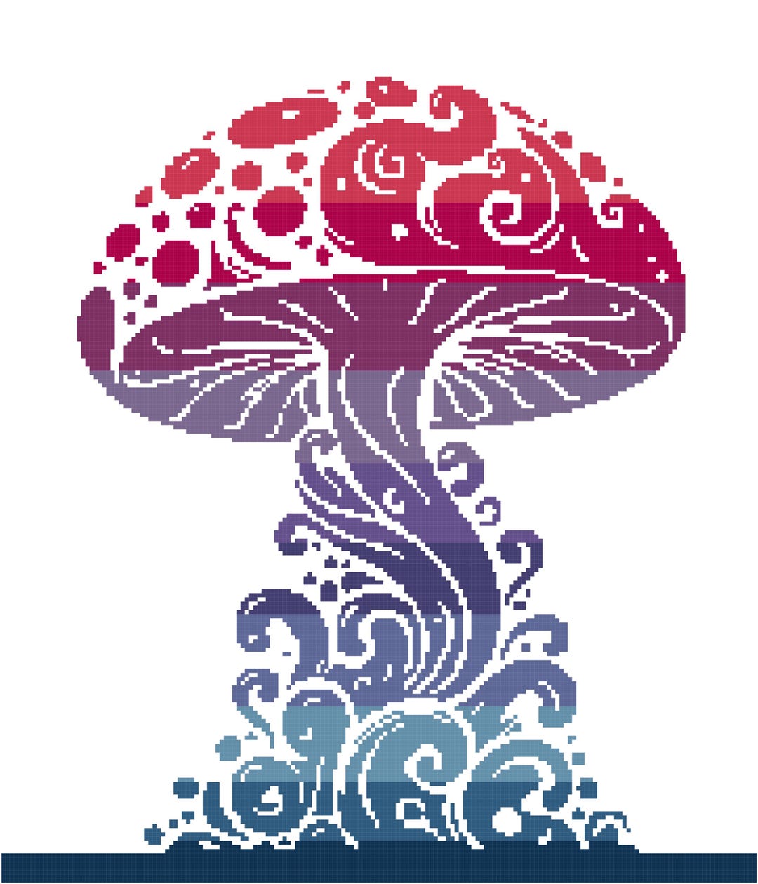 Mushroom Cloud Crochet Graphghan Graph - Etsy