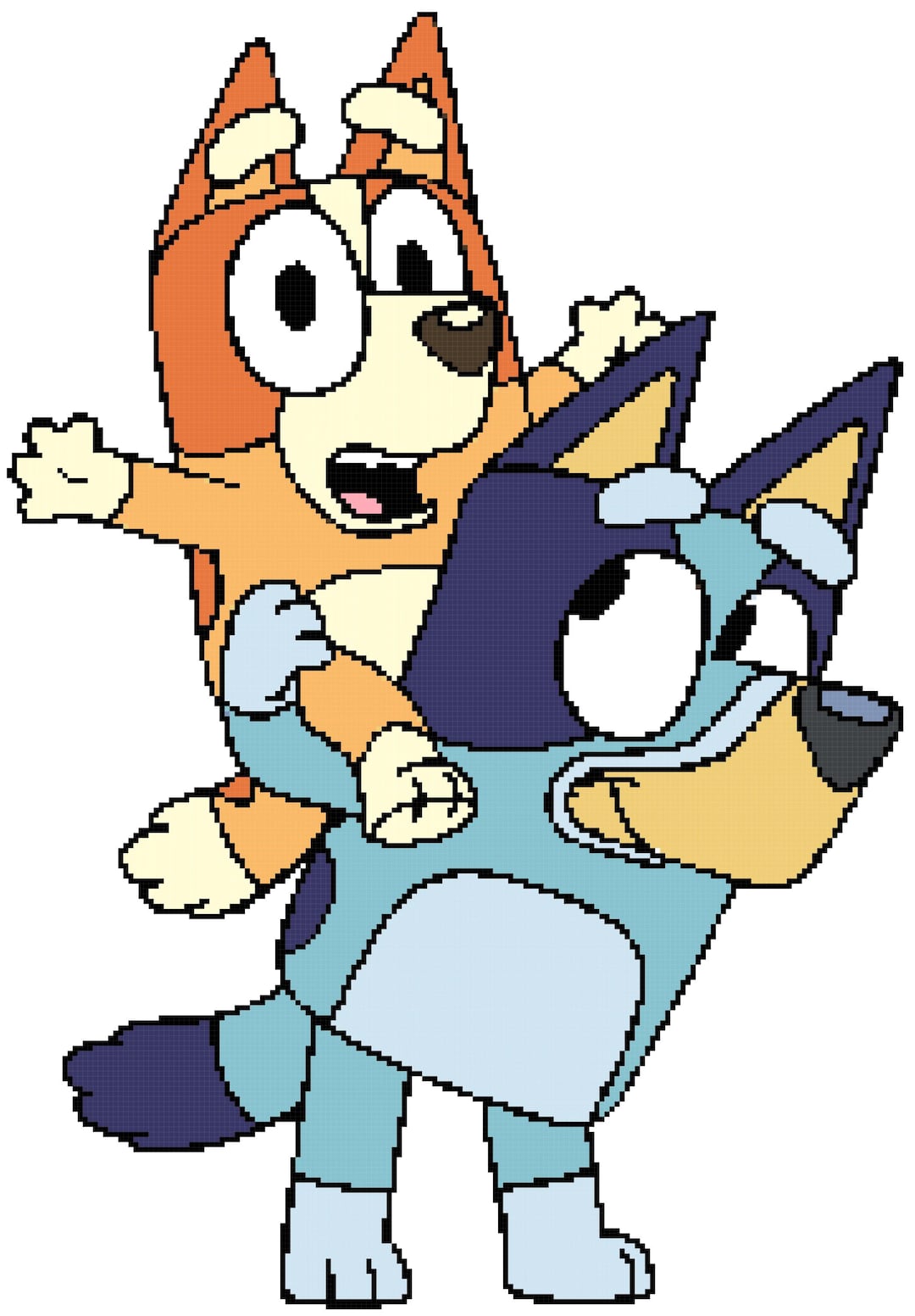 Bluey and Bingo Crochet Graphghan Graph - Etsy