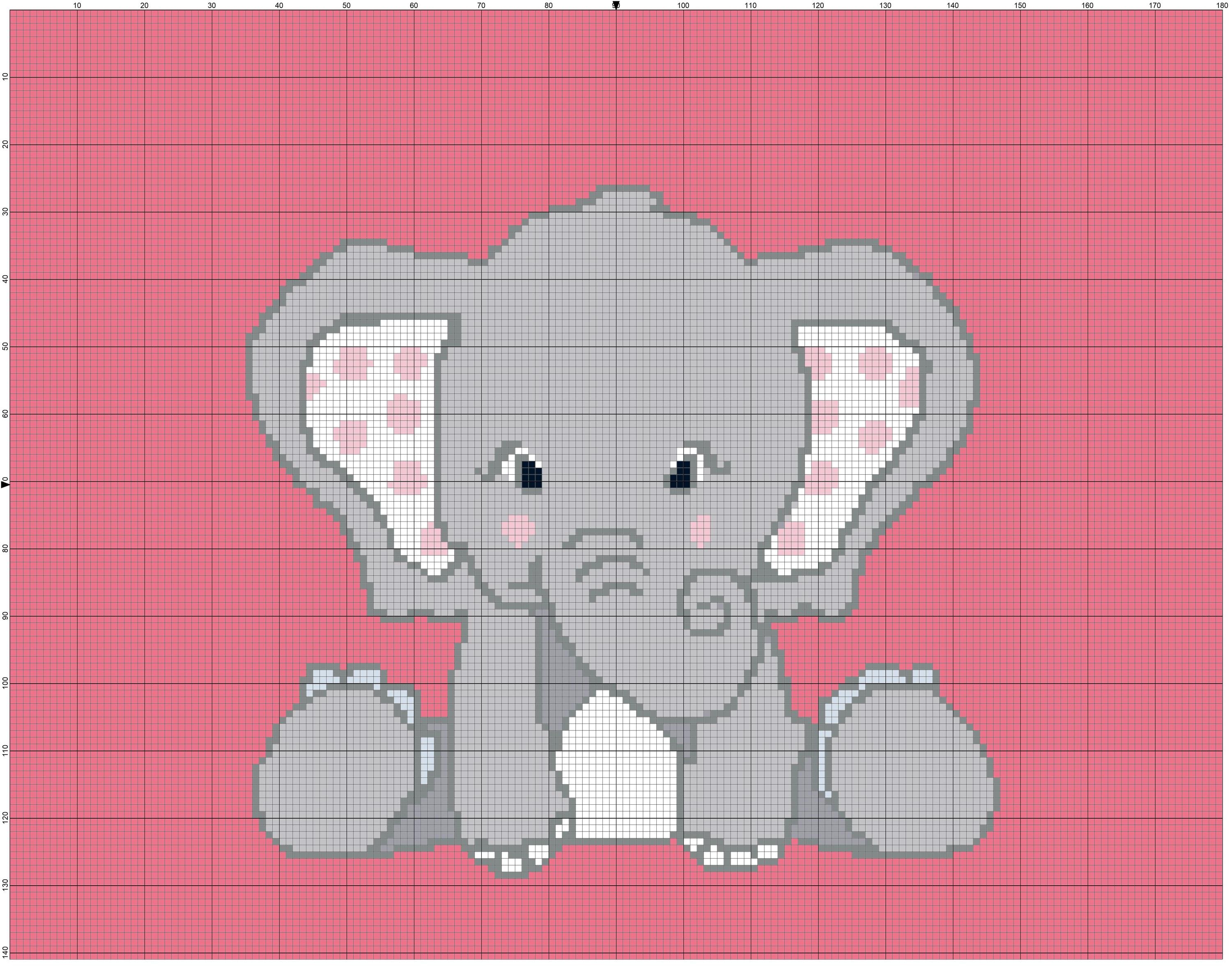Baby Elephant Crochet Graphgan Graph - Etsy