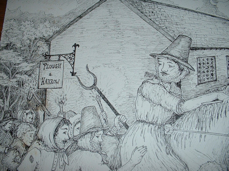 Welsh History Rebecca Riots Photocopy of Ink Sketch - Etsy UK