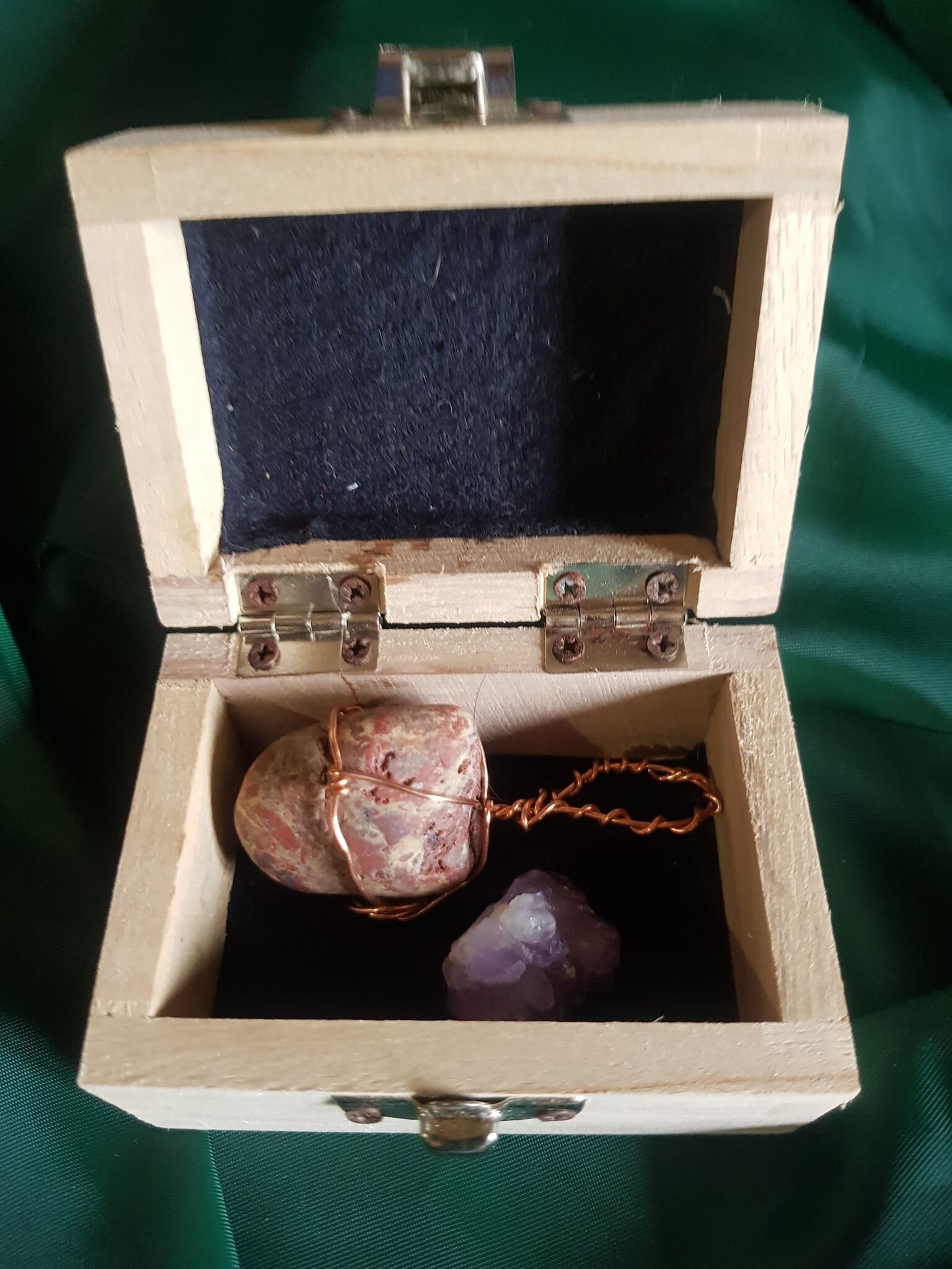 Crystal Healing Box With Pink Granite balance Diplomacy | Etsy