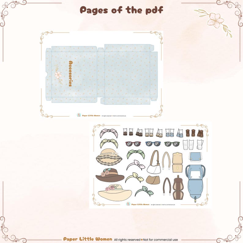 Printable Paper Doll Accessories Set With Hats Shoes Sunglasses ...