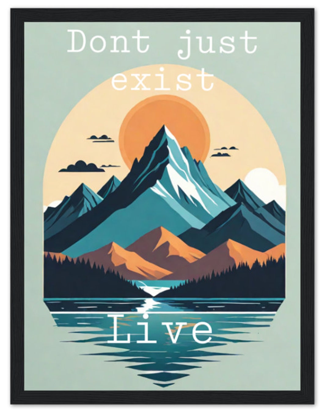 Custom Mountain Range Art With Inspirational Quote - Etsy