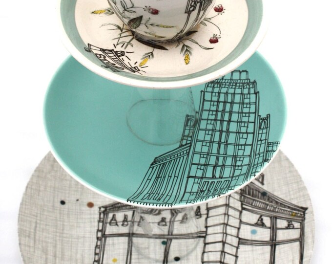 Turquoise 3 Tier Cake Stand - Etsy