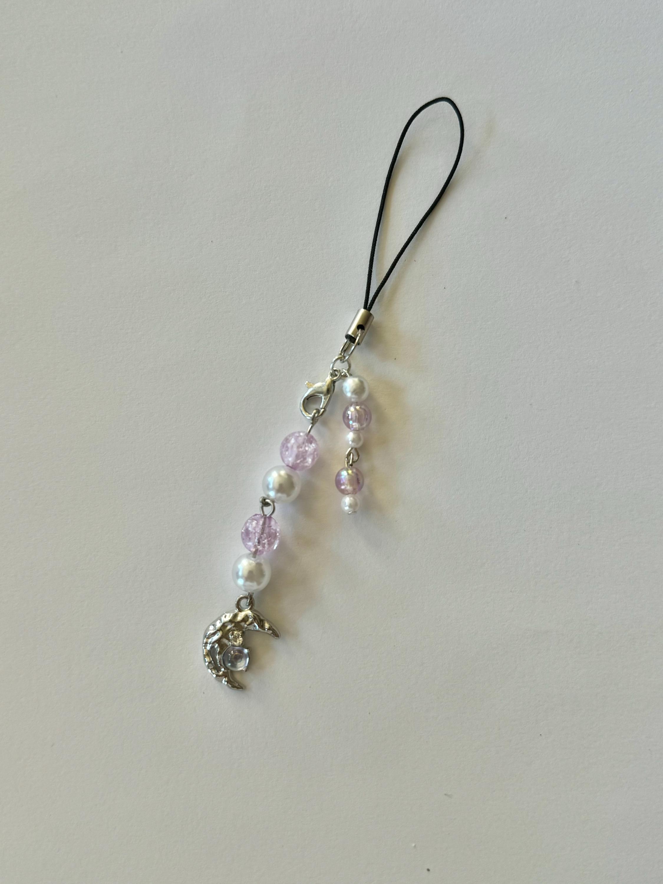 Purple Space Themed Assortment Phone Charm/keychain (moon, Star, Saturn ...