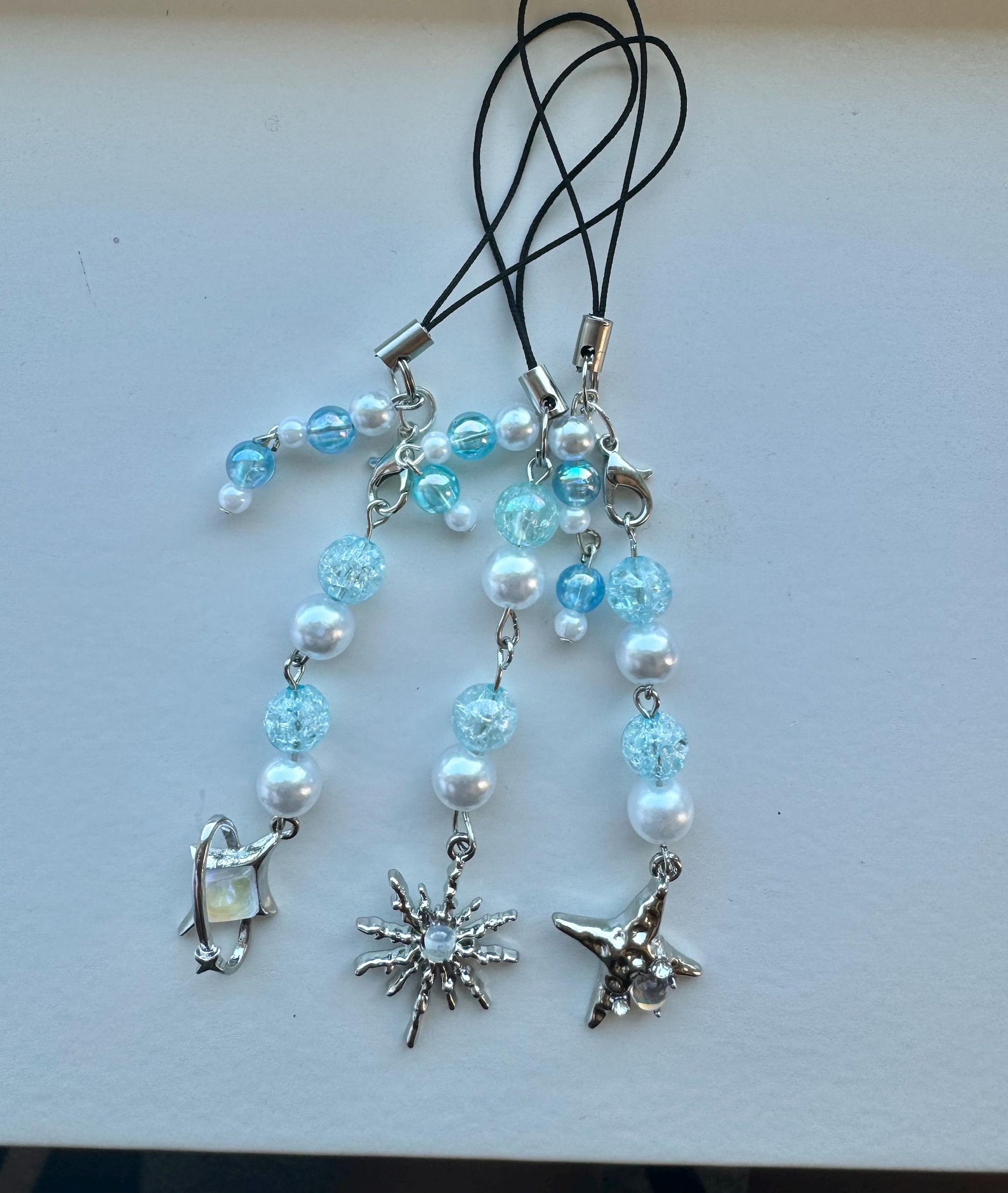 Blue Space Themed Assortment Phone Charm/keychain (three Star Styles ...