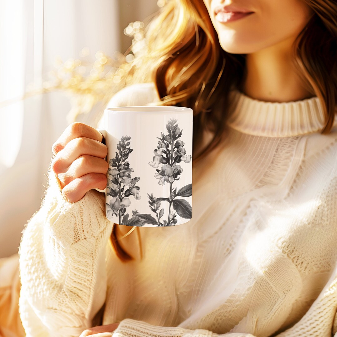 Flower Coffee Mug | Botanical Tea Cup | Floral Pattern Gift - Etsy