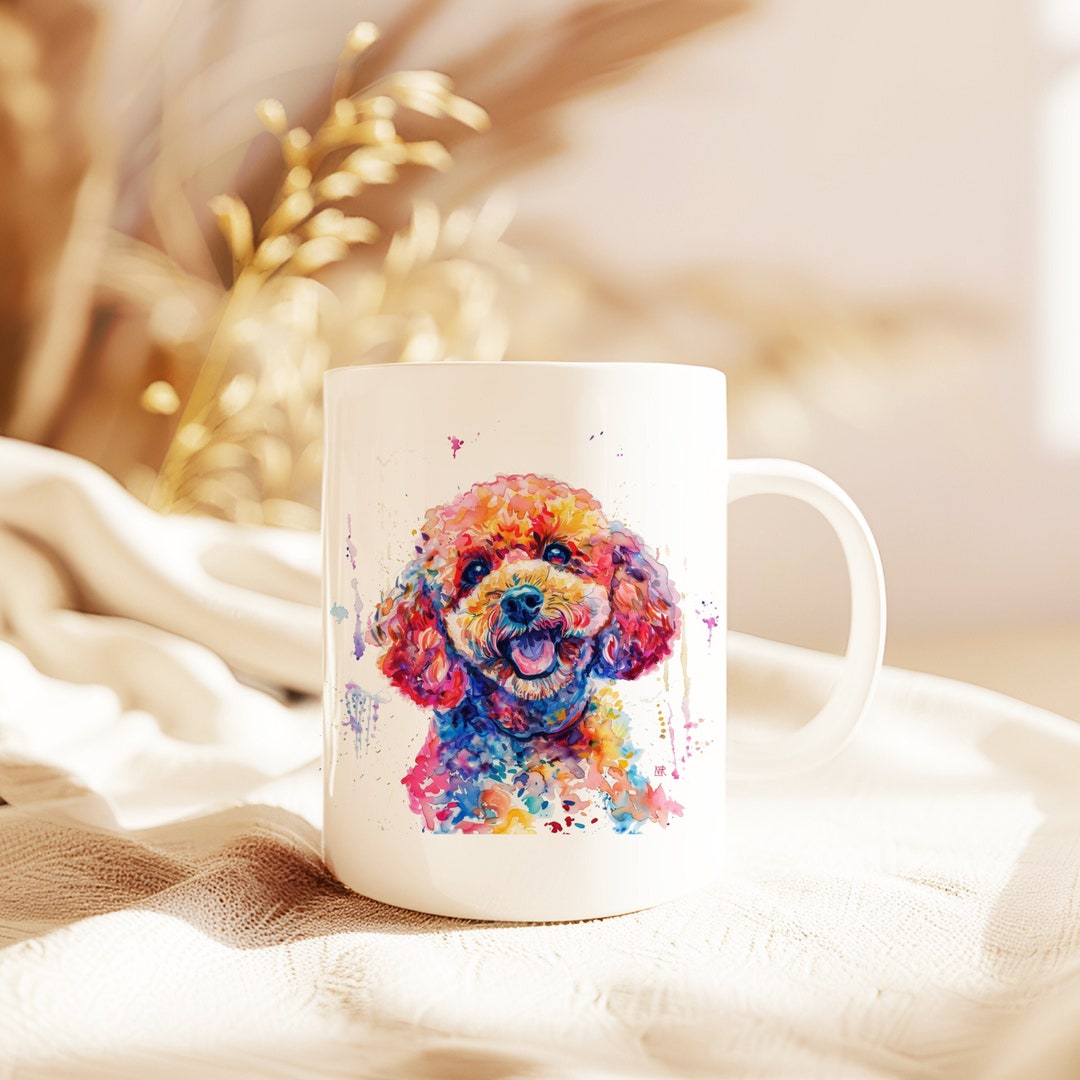 Poodle Watercolor Portrait Mug | Dog Lover Coffee Cup Gift - Etsy
