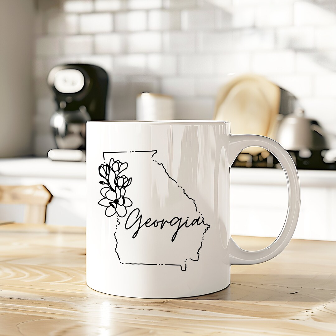Georgia Mug | GA Coffee Cup | GA State Tea Cup | State Map Gift | View ...