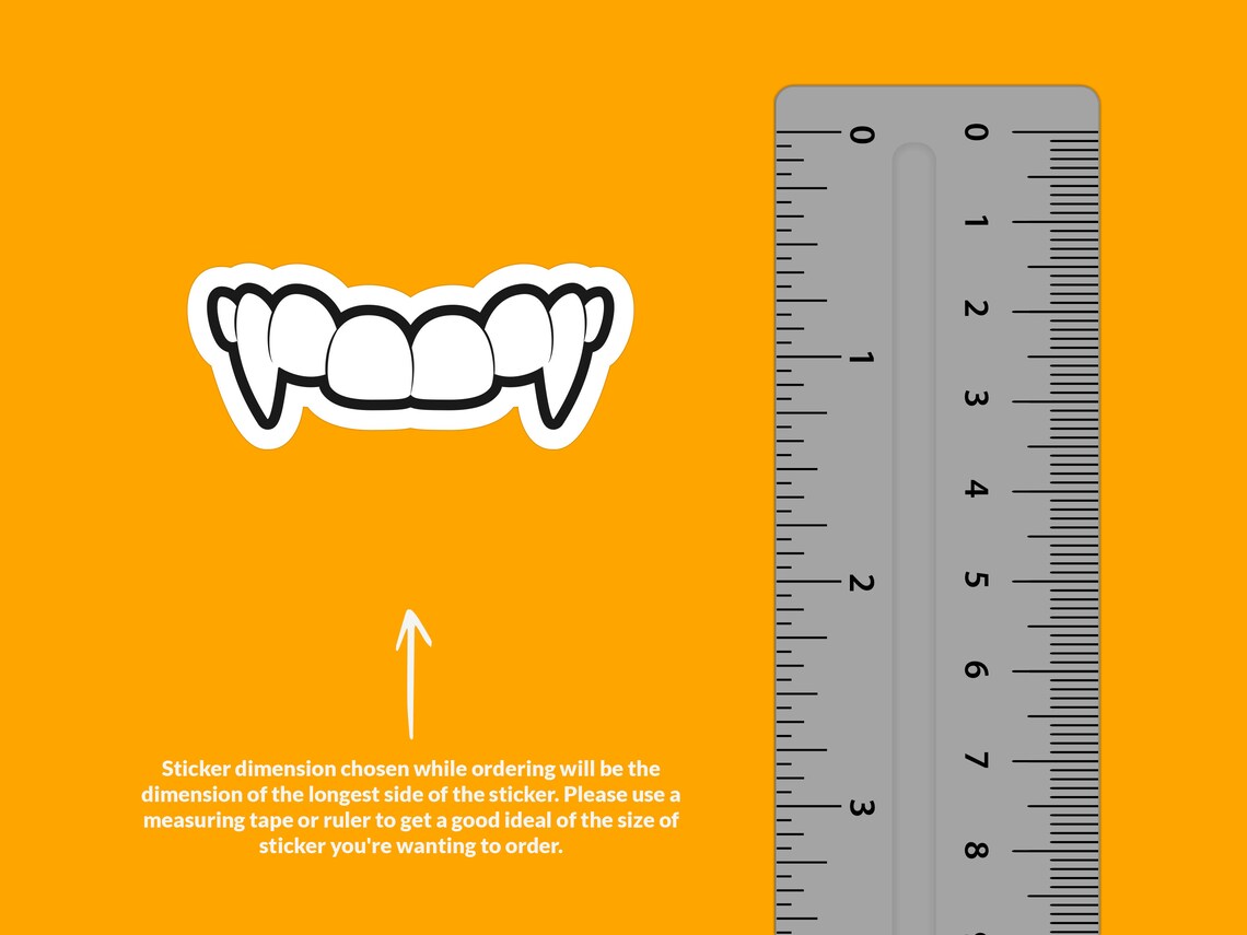 Vampire Teeth Sticker Gothic Halloween Decor, Vampire Fangs - Etsy