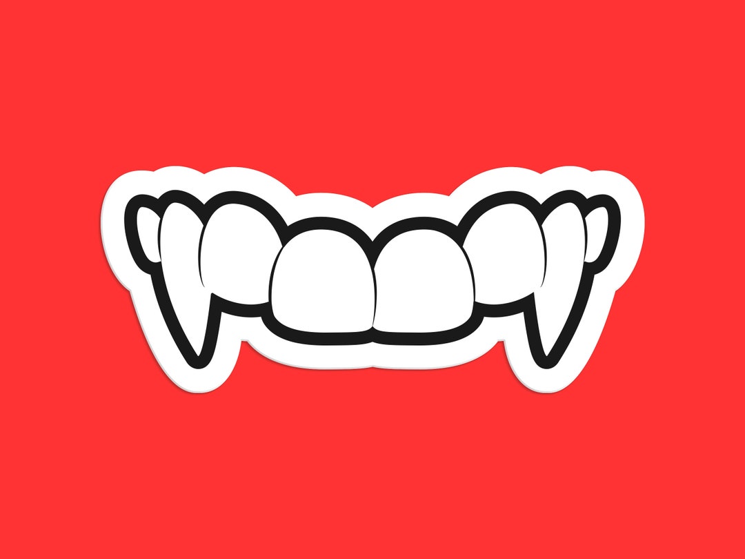Vampire Teeth Sticker - Gothic Halloween Decor, Vampire Fangs - Etsy