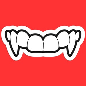 Vampire Teeth Sticker - Gothic Halloween Decor, Vampire Fangs - Etsy