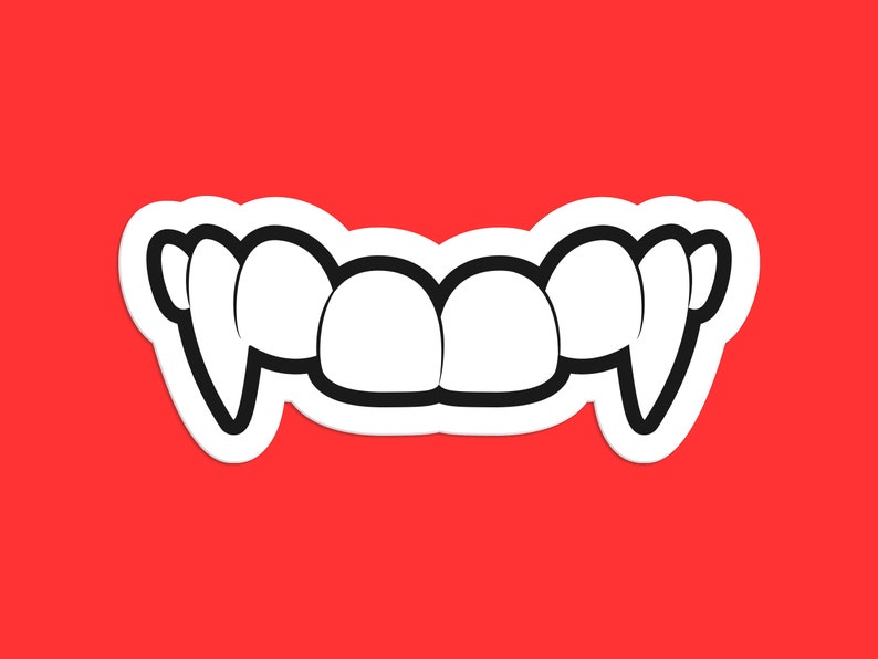 Vampire Teeth Sticker Gothic Halloween Decor, Vampire Fangs - Etsy