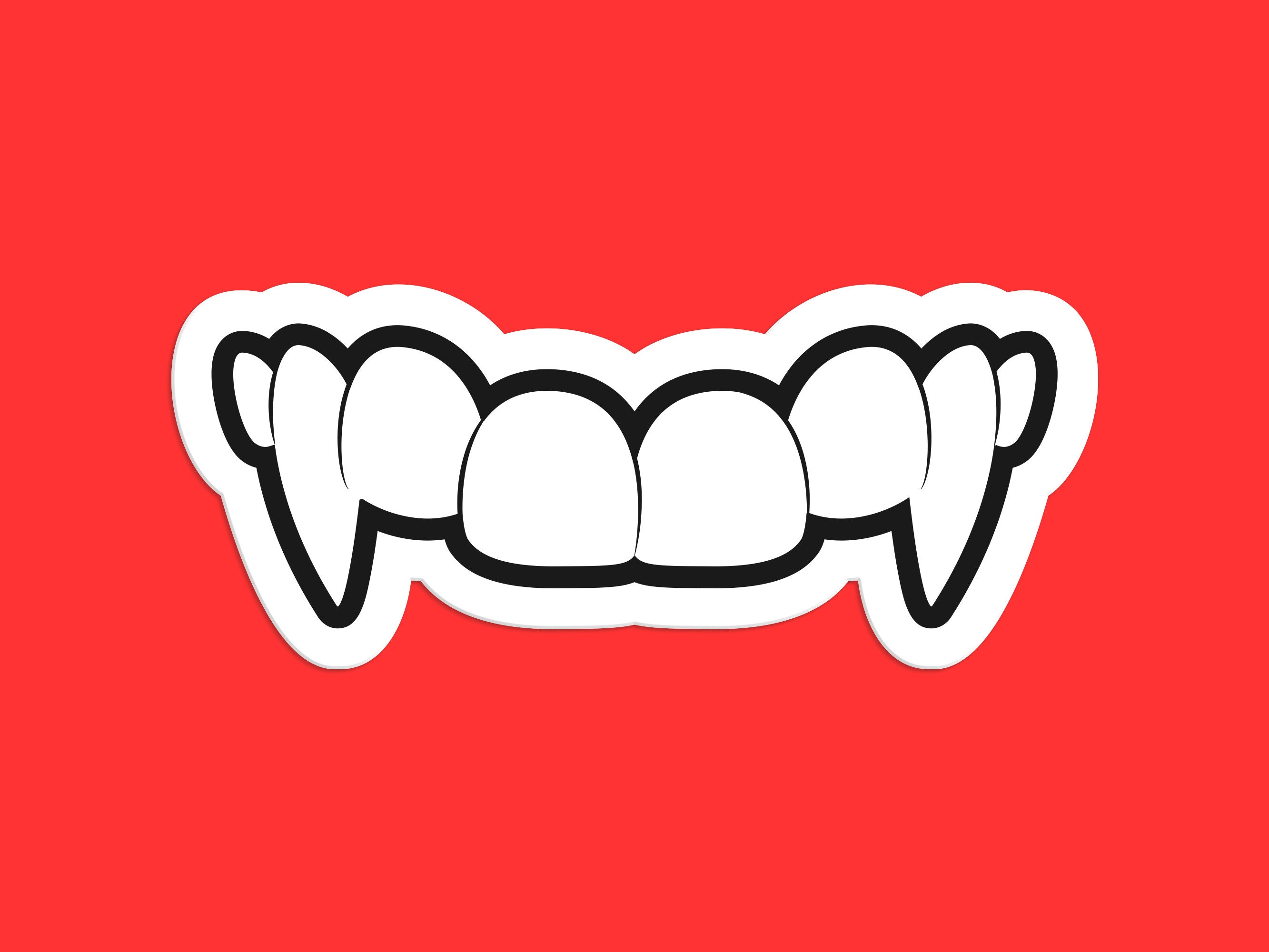 Vampire Teeth Sticker Gothic Halloween Decor, Vampire Fangs - Etsy