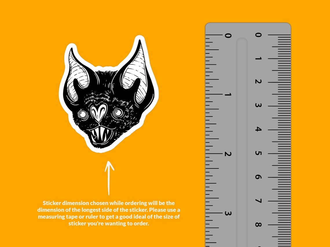Bat Sticker, Gothic Art, Halloween Decor, Spooky Illustration - Etsy