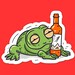 Drunk Frog Sticker - Funny Drinking Frog Design - Etsy
