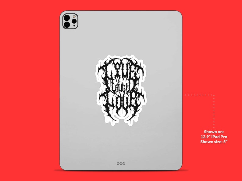 Gothic Live Laugh Love Sticker, Dark Humor Metal Decal, Gothic ...
