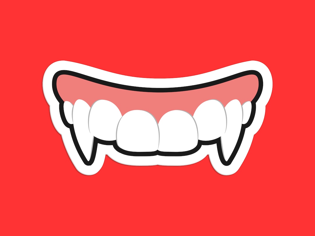 Cartoon Vampire Fangs Sticker: Spooky Gothic Horror - Etsy