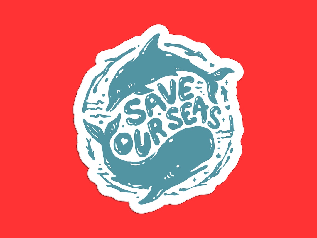 Save Our Seas Sticker, Whale Ocean Conservation, Eco-friendly Vinyl ...