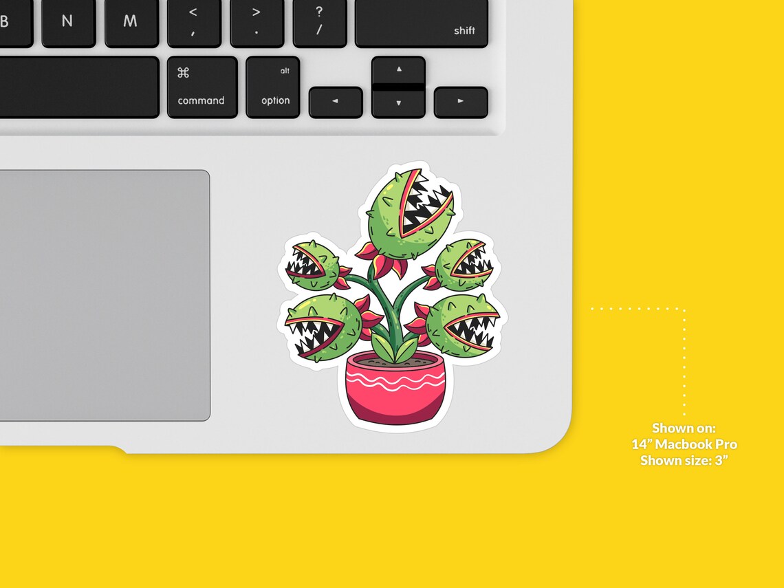 Funny Venus Flytrap Sticker, Cartoon Carnivorous Plant Decal for ...
