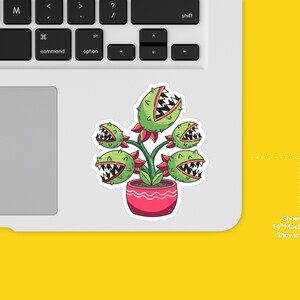 Funny Venus Flytrap Sticker, Cartoon Carnivorous Plant Decal for Laptops, Water Bottles, and ...
