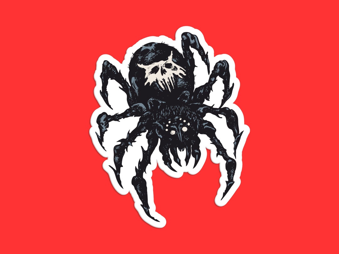 Skull Spider Sticker: Gothic Horror Art, Creepy Insect Design - Etsy