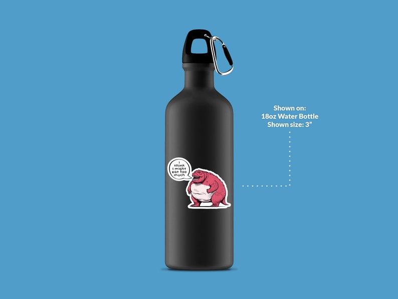 Overweight T-rex Sticker - Funny Dinosaur Sticker - Etsy