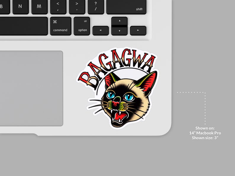 BAGAGWA Sticker | Traditional Tattoo Cat Sticker | Snarling Cat Head ...